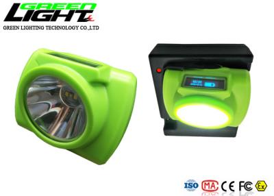 China OLED Screen ABS 13000lux IP68 Rechargeable LED Headlamp for sale