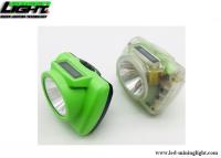 China CREE IP68 2.22W 13000lux Rechargeable Miners Cap Lamp with OLED Screen for sale