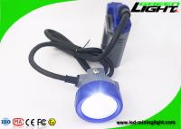 China IP68 1.11W 10000lux Corded Mining Cap Lamp 6.6Ah Rechargeable for sale
