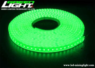China 12W 576LM Mining LED Strip Light Green IP68 DC36V Flexible Silicone Strip 10m for sale