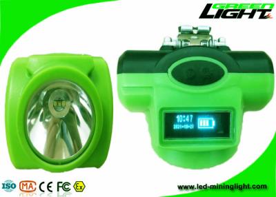 China OLED Display Cordless Miner Cap Light 232 Lumens 13000 Lux IP68 Waterproof USB Rechargeable Cree LED Helmet Lamp for sale