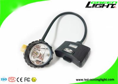 China IP68 Waterproof Corded Mining Cap Lamp 221lum 15000Lux 6.8Ah Panasonic Battery Miner Headlight with Rear Warning Light for sale