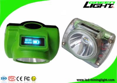 China Portable Coal Mining Headlamp 13000 LUX Rechargeable Cap Lamp with OLED Screen and Magnetic USB Charging for sale