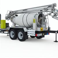 China Max Conveying Distance 150m  HBT6013K 40M3/H Concrete Pump Trailer for sale