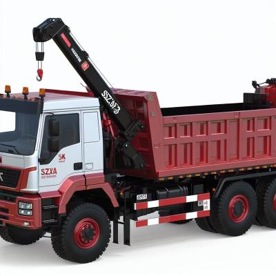 China Sinotruk Howo 266hp 4x2 SQZ105-3 Dump Truck Mounted 5 Ton Crane Truck for sale