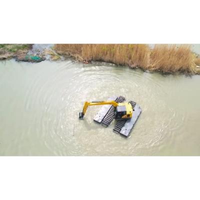 China Mini Amphibious Excavator With 7 Long Reach Boom Isuzu/cummines Engine Euro 2/3 with Hydraulic Cutter Suction Pump River Dredging Pond Desilting Machine for sale