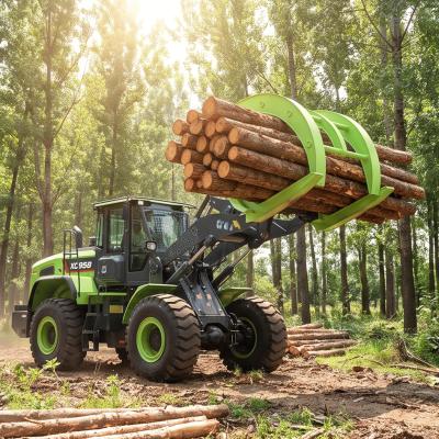 China 5.5 Ton Electric Wheel Loader XC958-EV Zero Emission with Timber Grapple, Electric Log Handler for Wood Timber Yard Material Moving For Sale in Sudbury Vancouver Edmonton Canada for sale