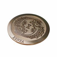 China Customized Circular Embossed Aluminum Oxide Nameplate With Adhesive Label for sale