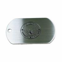 China Silver Custom Stainless Steel Tags Wear Resistant Metal Swing Tags With Recessed Letters for sale