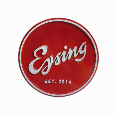 China Red Zinc Alloy Nameplate Round Name Plates Customized Design With Three Dimensional Signs for sale