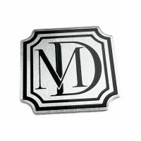 China Custom Aluminum Silk-screen Printing Black Label Metal Silver Logo Nameplate For Instrumentation And Equipment for sale