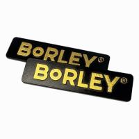 China Corrosion Resistant Custom Aluminum Nameplate Matte Black Metal Name Plate With 3D Text And Adhesive Back for sale