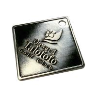 China Customized Metal Logo Label Club Embossable Metal Tags Durable for sale
