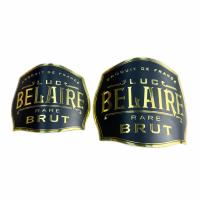 China Arc Shaped Custom Aluminum Label Golden Aluminum Metal Tags Three Dimensional for sale