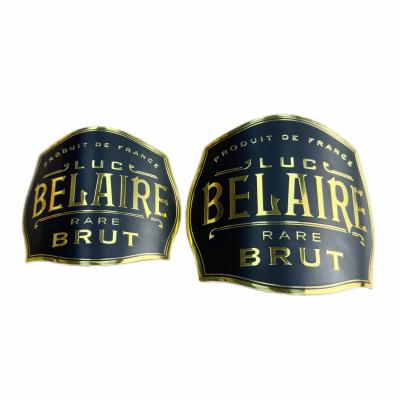 China Arc Shaped Custom Aluminum Label Golden Aluminum Metal Tags Three Dimensional for sale