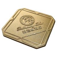 China Stamp Metal Wine Label Customized Brand Logo Metal Label For Gift Box Packaging for sale