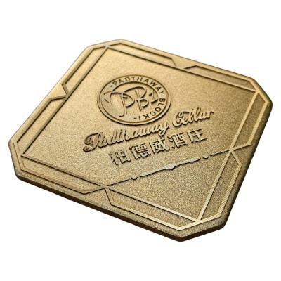 China Stamp Metal Wine Label Customized Brand Logo Metal Label For Gift Box Packaging for sale