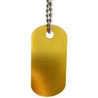 China Brushed Metal Dog Tag Gold Sandblasted Anodized Aluminum Dog Tags Customized for sale