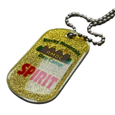 China Lightweight Custom Aluminum Dog Tags Gold Sparkle Dog Identity Tag for sale