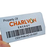 China Wear Resistant Laser Engraved Metal Tags Silver Aluminum Barcode Labels For Equipment for sale