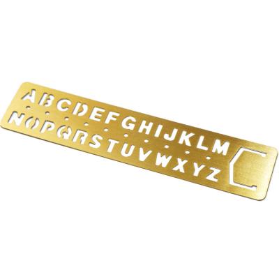 China Gold Custom Metal Stencil Hollow Out Metal Alphabet Stencil For English Letters for sale
