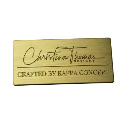 China Decorative Custom Brass Nameplate Rectangular Etching Brass Name Plates for sale