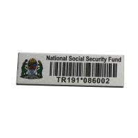 China Silver Metal Asset Tag Customized Aluminium Barcode Tags Rectangular With Laser Logo for sale