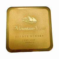 China Customized Gold Metal Coasters Aluminum Metal Drink Coasters With Felt Pad for sale
