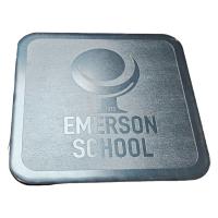 China Customized Aluminum Pattern Coasters Metal Anodized Silver And Gold Cup Labels for sale