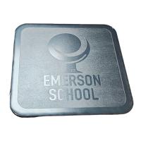 China Customized Aluminum Pattern Coasters Metal Anodized Silver And Gold Cup Labels for sale