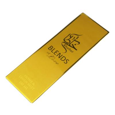 China Aluminum Metal Perfume Label Gold Metal Adhesive Label Waterproof for sale