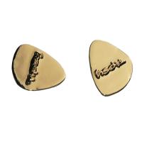 China Customized Gold Polished Electroplated Metal Logo Word Raised Gold Zinc Alloy Label for sale