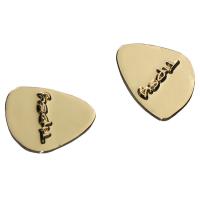 China Customized Gold Polished Electroplated Metal Logo Word Raised Gold Zinc Alloy Label for sale