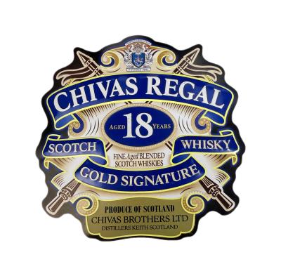 China Waterproof Metal Wine Label Embossed Aluminum Sticker Labels Moisture Resistant for sale