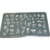 China Customized Nail Art Stamping Plate Embossed Metal Nail Stencil for sale