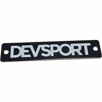 China Customized Printed Black And White Stainless Steel Nameplates for sale