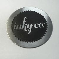 China Customized Circular Etched Stainless Steel Nameplate Filled With Black Paint for sale