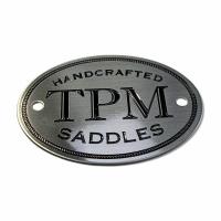 China Stainless Steel Nameplate Etching Process, Metal Saddle Logo Personalized Customization for sale