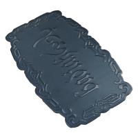 China Customized Matte Black Aluminum Perfume Logo Sign Metal Embossed Texture Label for sale