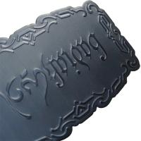 China Customized Matte Black Aluminum Perfume Logo Sign Metal Embossed Texture Label for sale