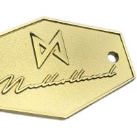 China Customized Zinc Alloy Golden Logo With Raised Design And Matte Texture for sale