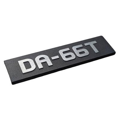 China Custom 3D Embossed Brushed Aluminum Equipment Nameplate With Adhesive for sale