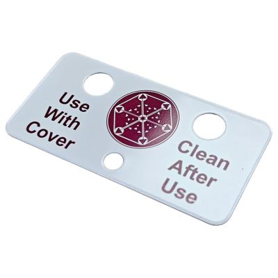 China Customized Stainless Steel Signboard With A White Background Metal Nameplate With Installation Holes For Machines for sale