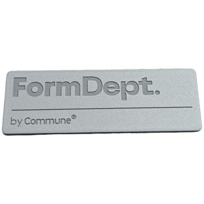 China Customized Aluminum Text Debossed Anodized Waterproof Nameplate Metal Fashion Label for sale