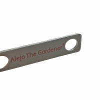 China Custom Brushed Stainless Steel Nameplate Metal Red Engraved Logo Label For Furniture for sale