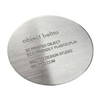 China Custom Brushed Stainless Steel Round Label Concise Design Engraved Logo Metal Nameplate for sale