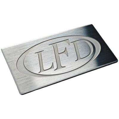 China The Brushed Stainless Steel Metal Nameplate Is Customized With A Simple And Elegant Metal Logo for sale