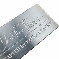 China Custom Brand Waterproof Stainless Steel Nameplate Metal Logo Brush Surface Label For Furniture for sale
