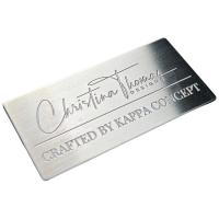 China Custom Brand Waterproof Stainless Steel Nameplate Metal Logo Brush Surface Label For Furniture for sale