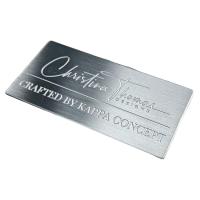 China Custom Brand Waterproof Stainless Steel Nameplate Metal Logo Brush Surface Label For Furniture for sale